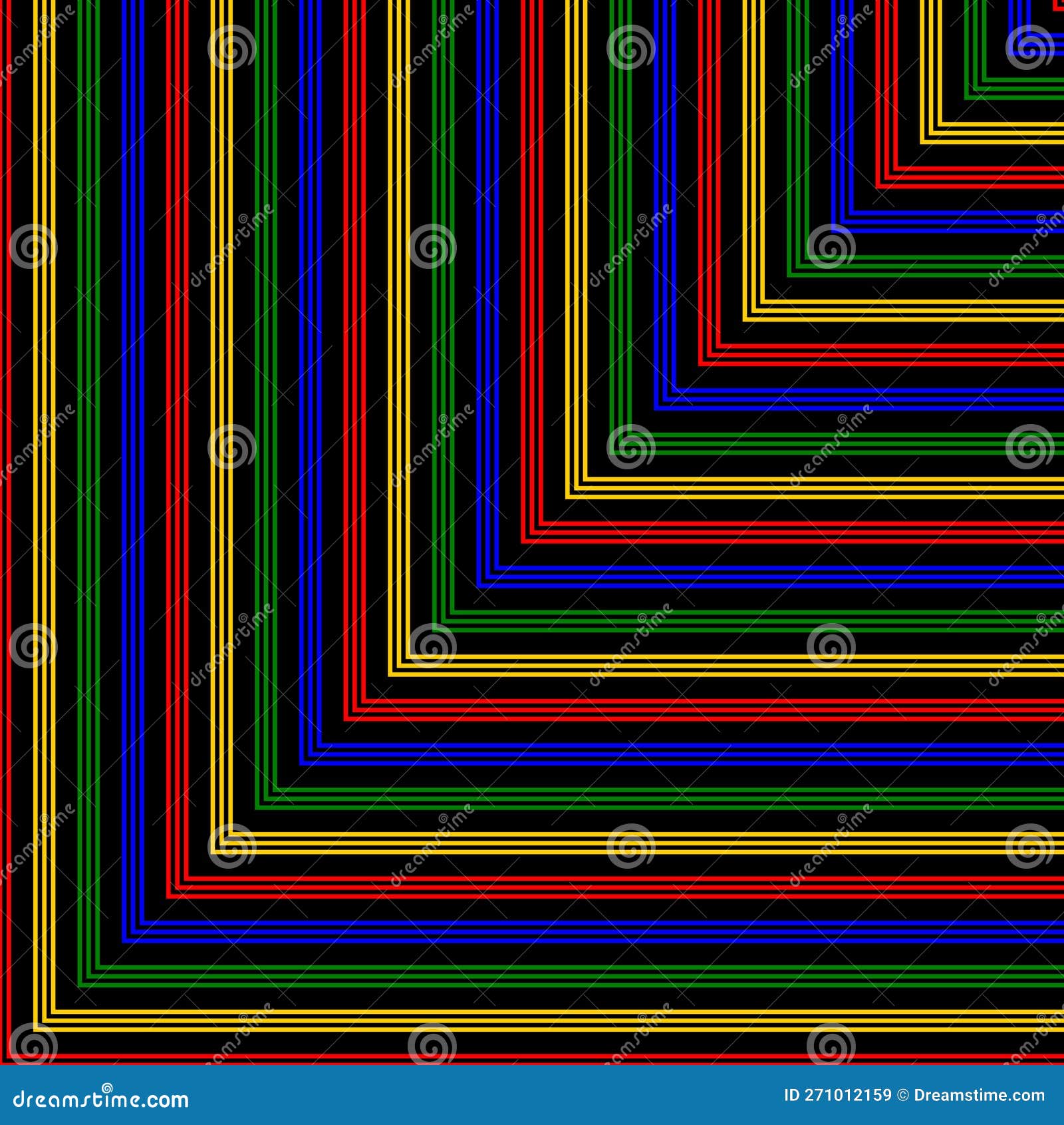 Colorful Right Angle Lines Fabric Pattern on Black Background Vector ...