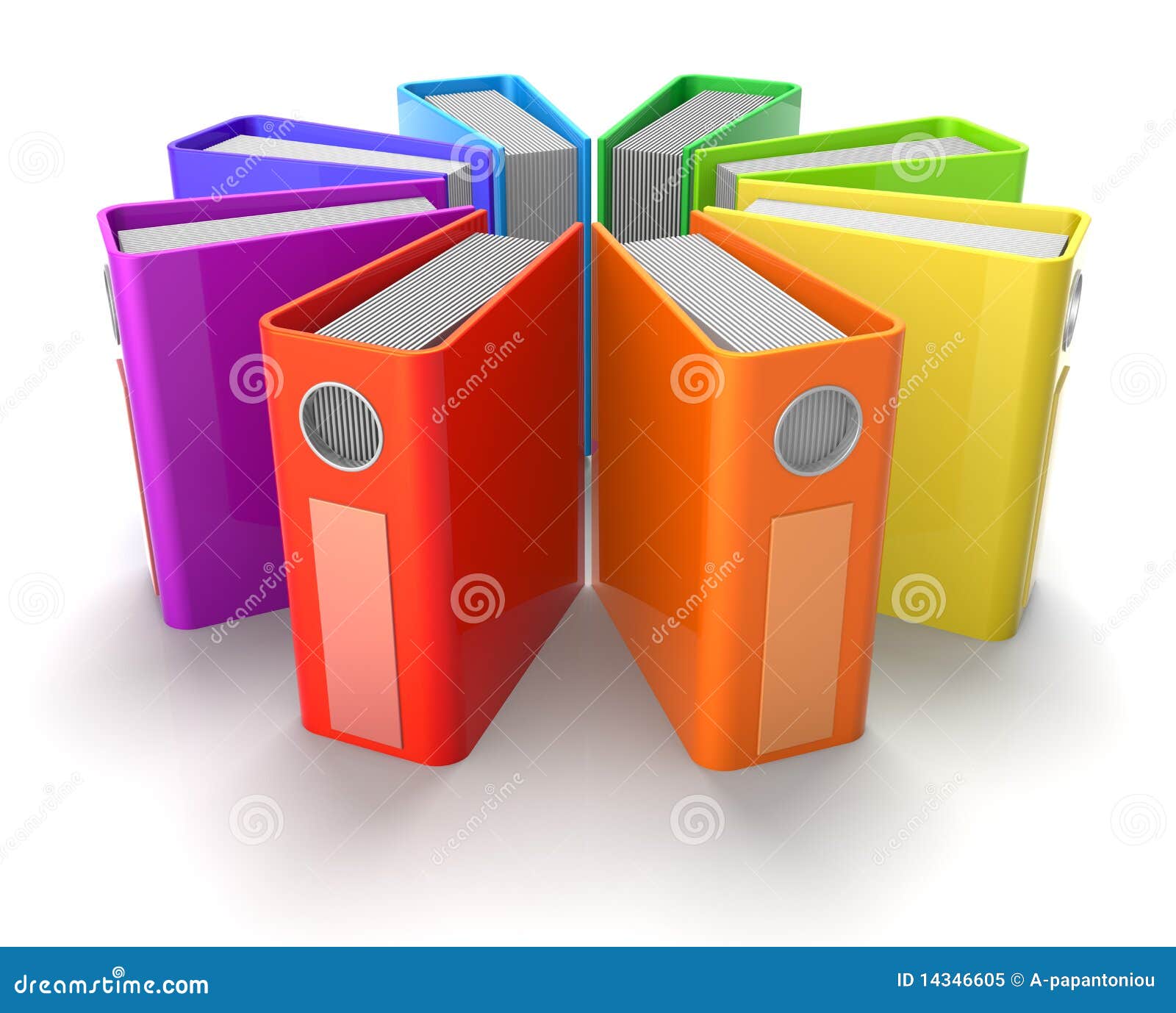 Colorful Ring binders stock illustration. Illustration of organization ...