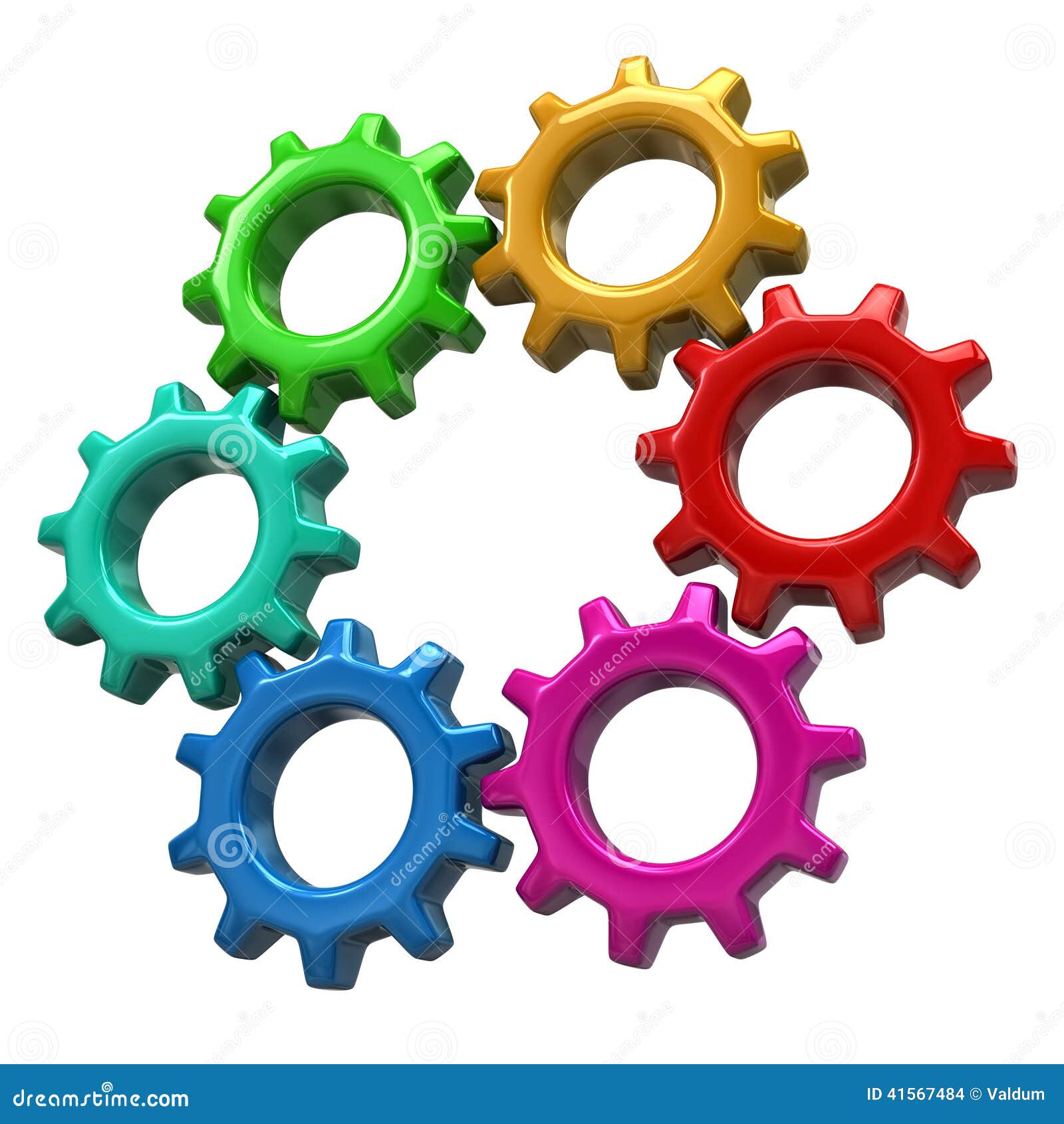 Colorful ring of gears stock illustration. Illustration of mechanism ...