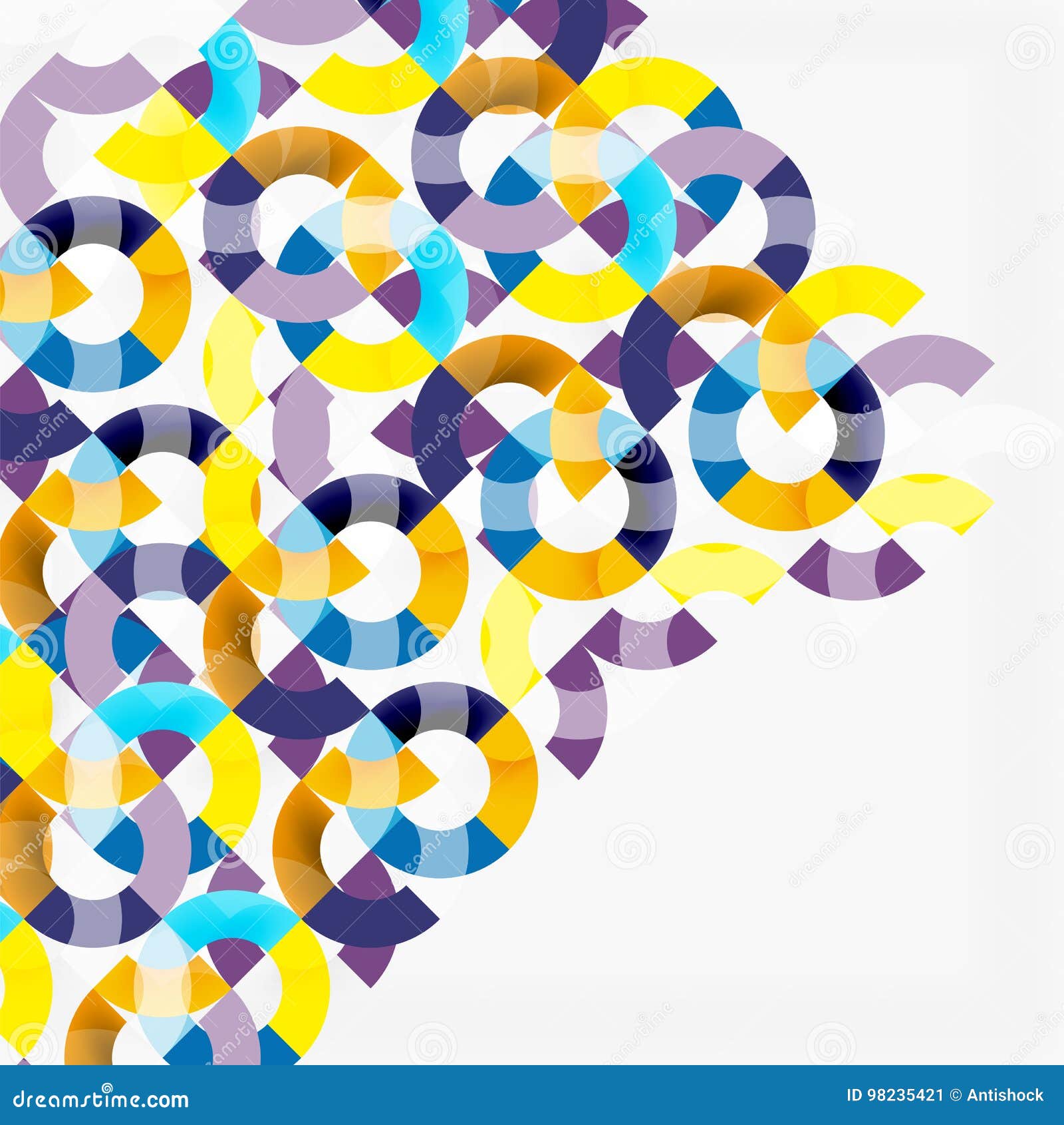 Colorful Rings on Grey Background, Modern Geometric Pattern Design ...