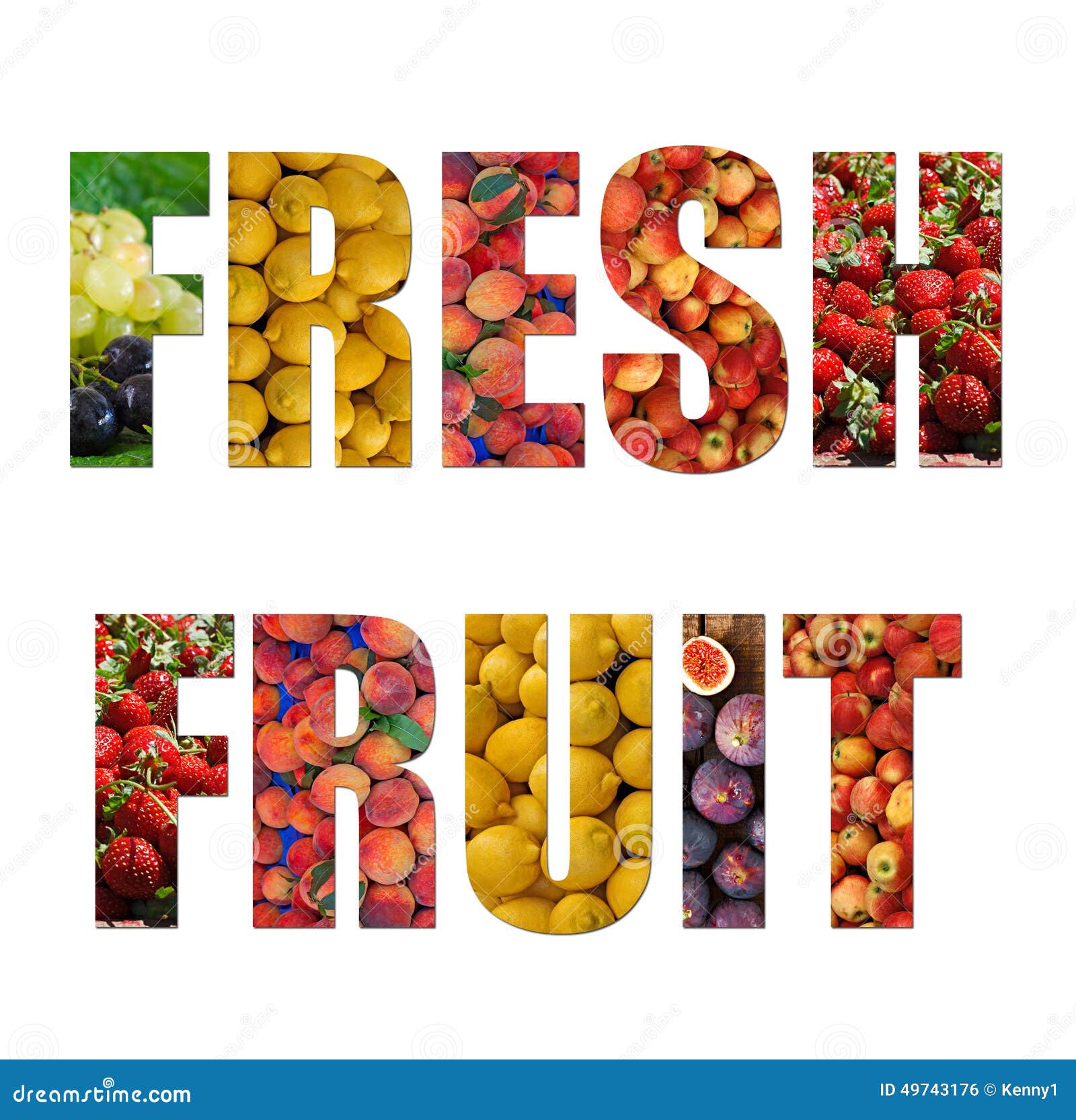 Colorful Ripe Fruit Inside Text on White Backround Stock Photo - Image ...