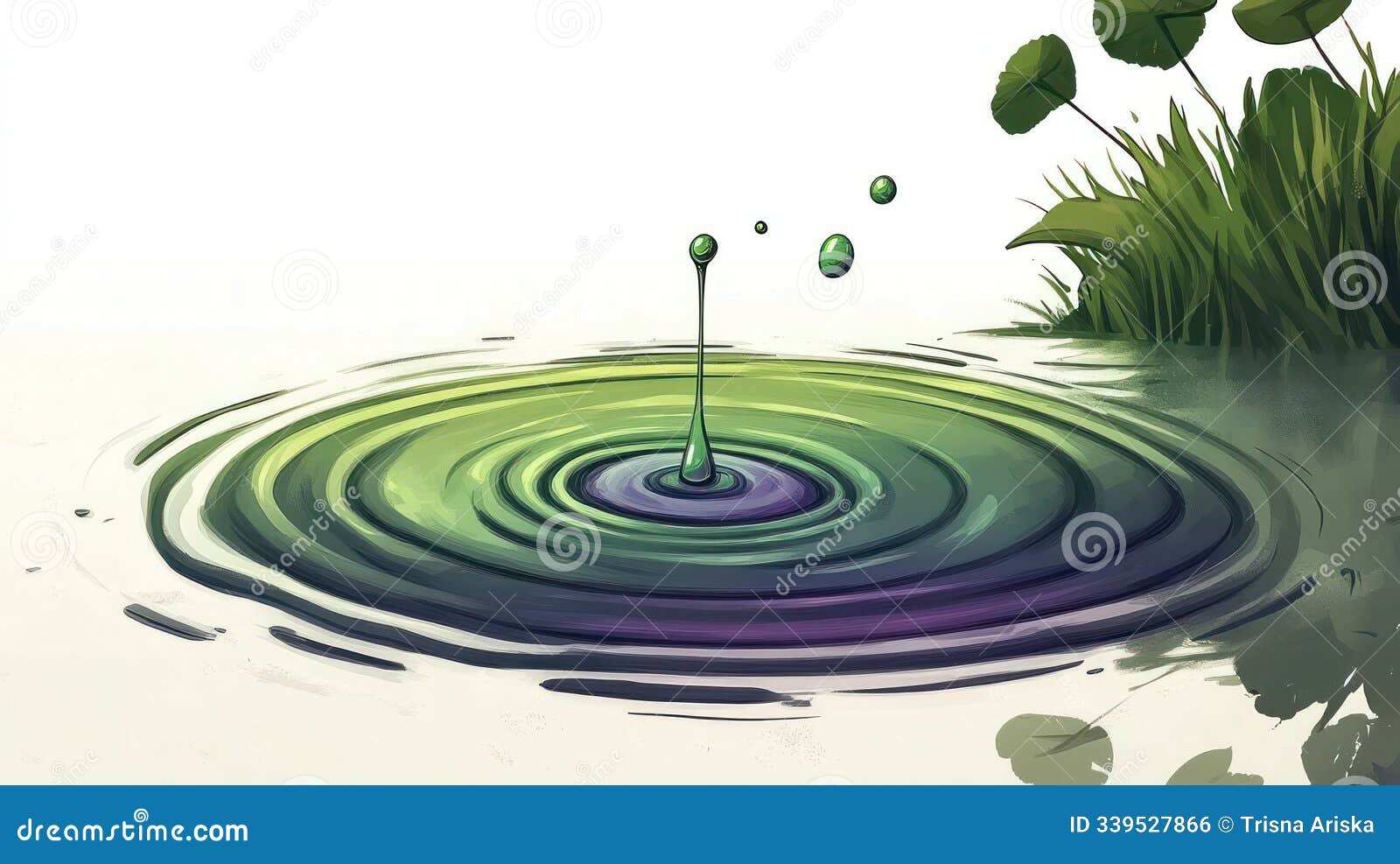 A Colorful Ripple Effect in Water, Illustrating Motion and Tranquility Stock Illustration ...
