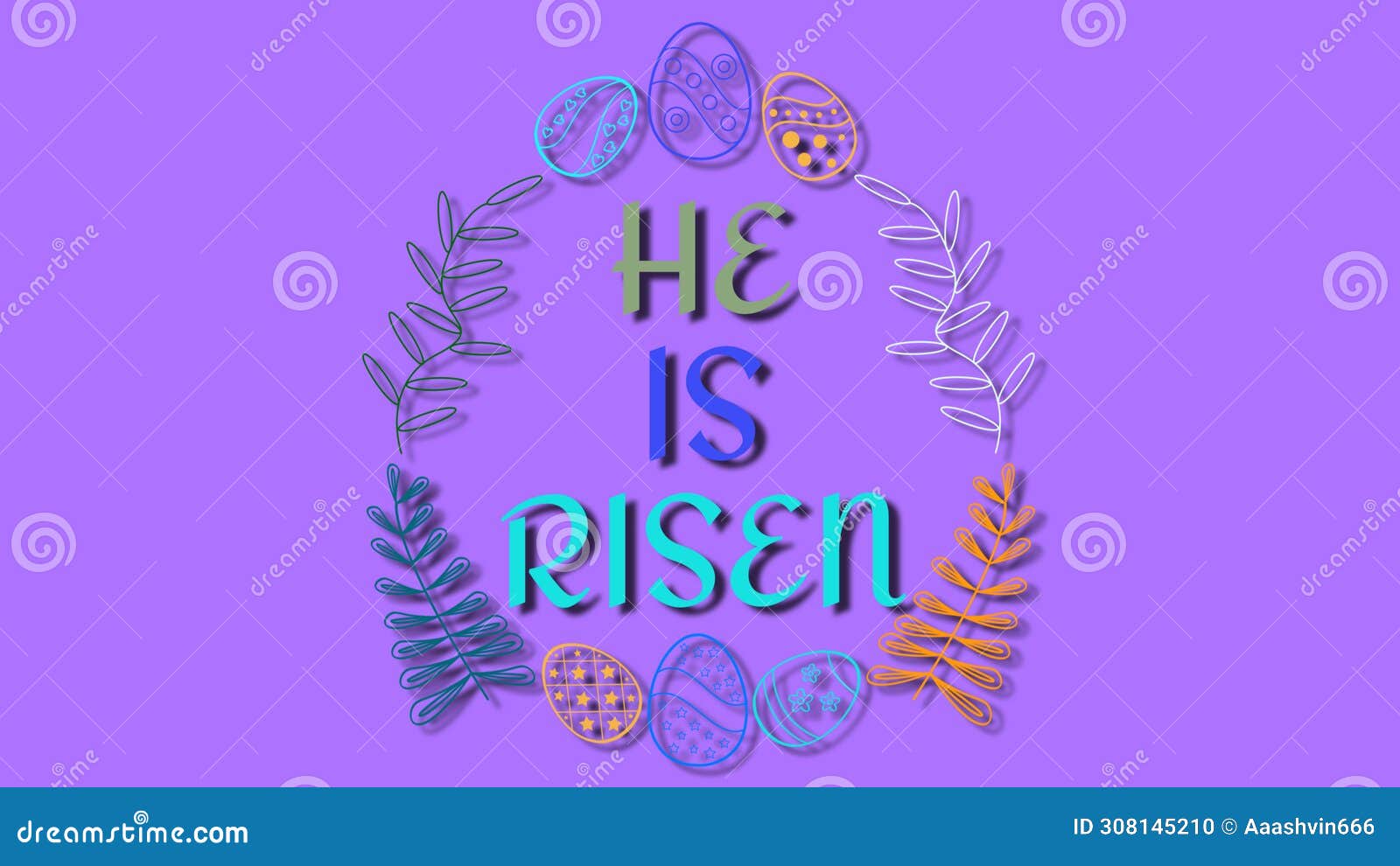 Colorful he is Risen Blessings on Purple Colour Background Stock ...
