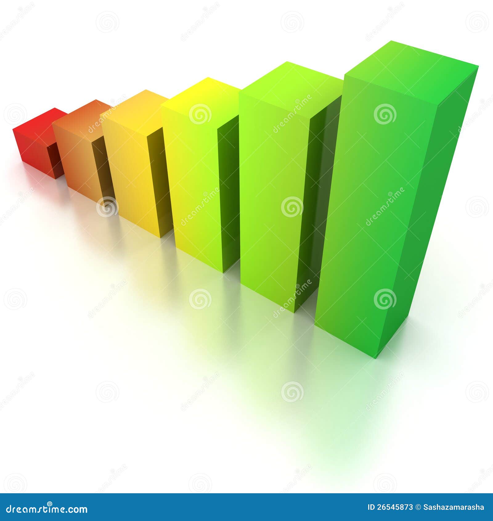 Colorful Rising Bar Graph on White Background Stock Illustration ...