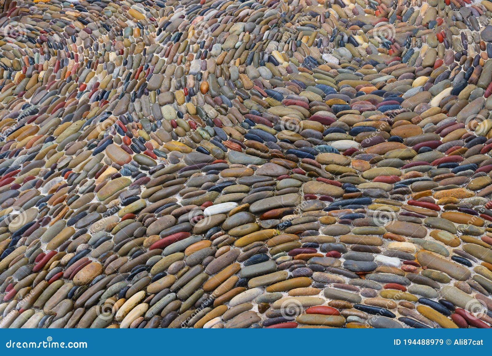 Colorful, Circular River Rock Patterns Stock Image - Image of ...