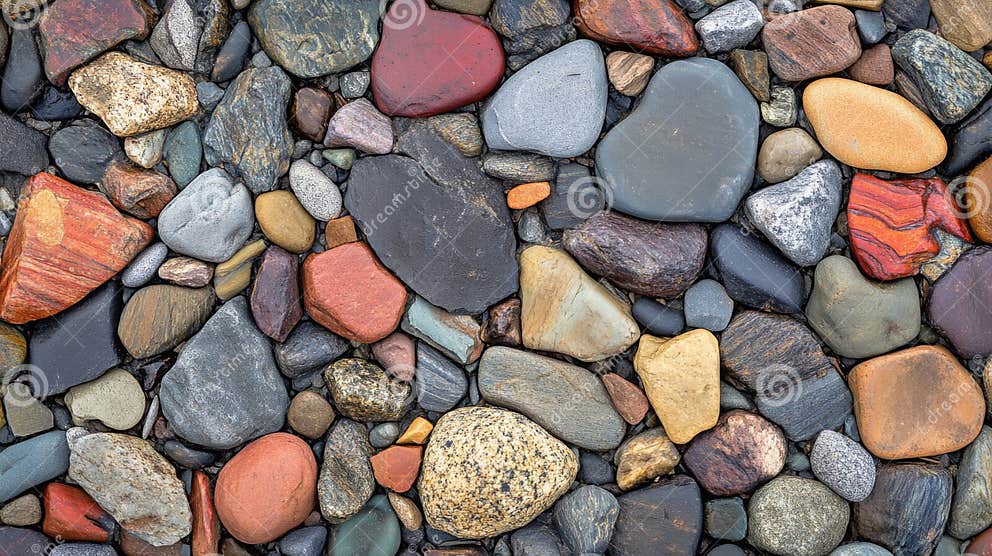 Colorful River Rocks Smooth Surface Texture Background Stock ...