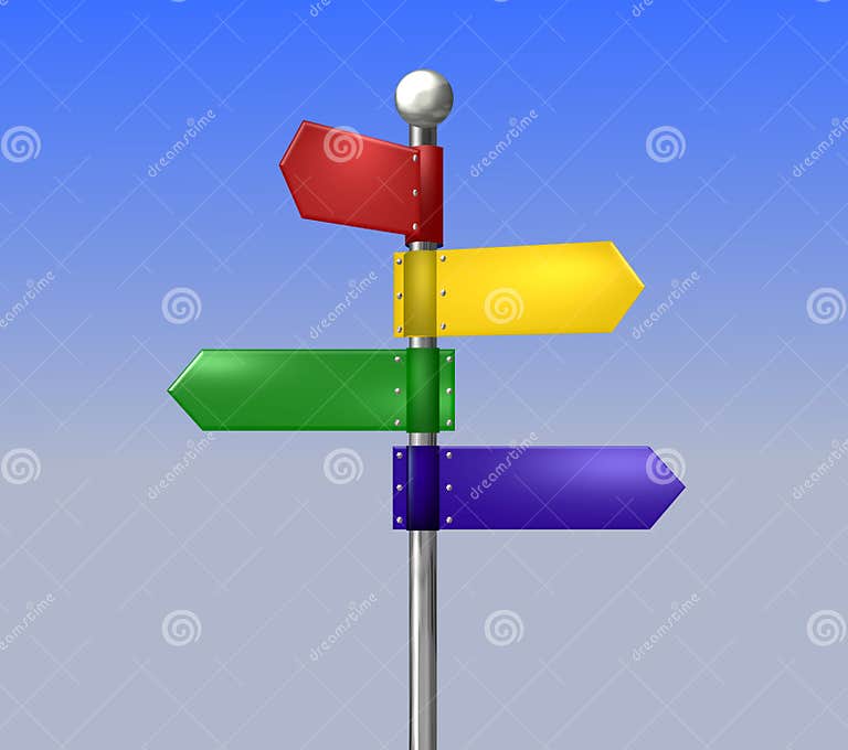 Colorful Road Directions stock illustration. Illustration of banners ...