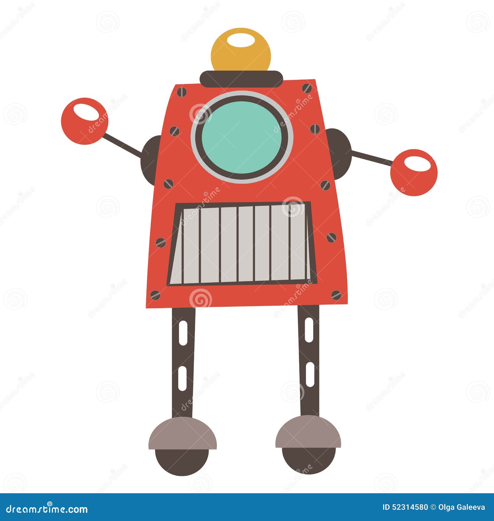 Colorful robot character stock vector. Illustration of control - 52314580