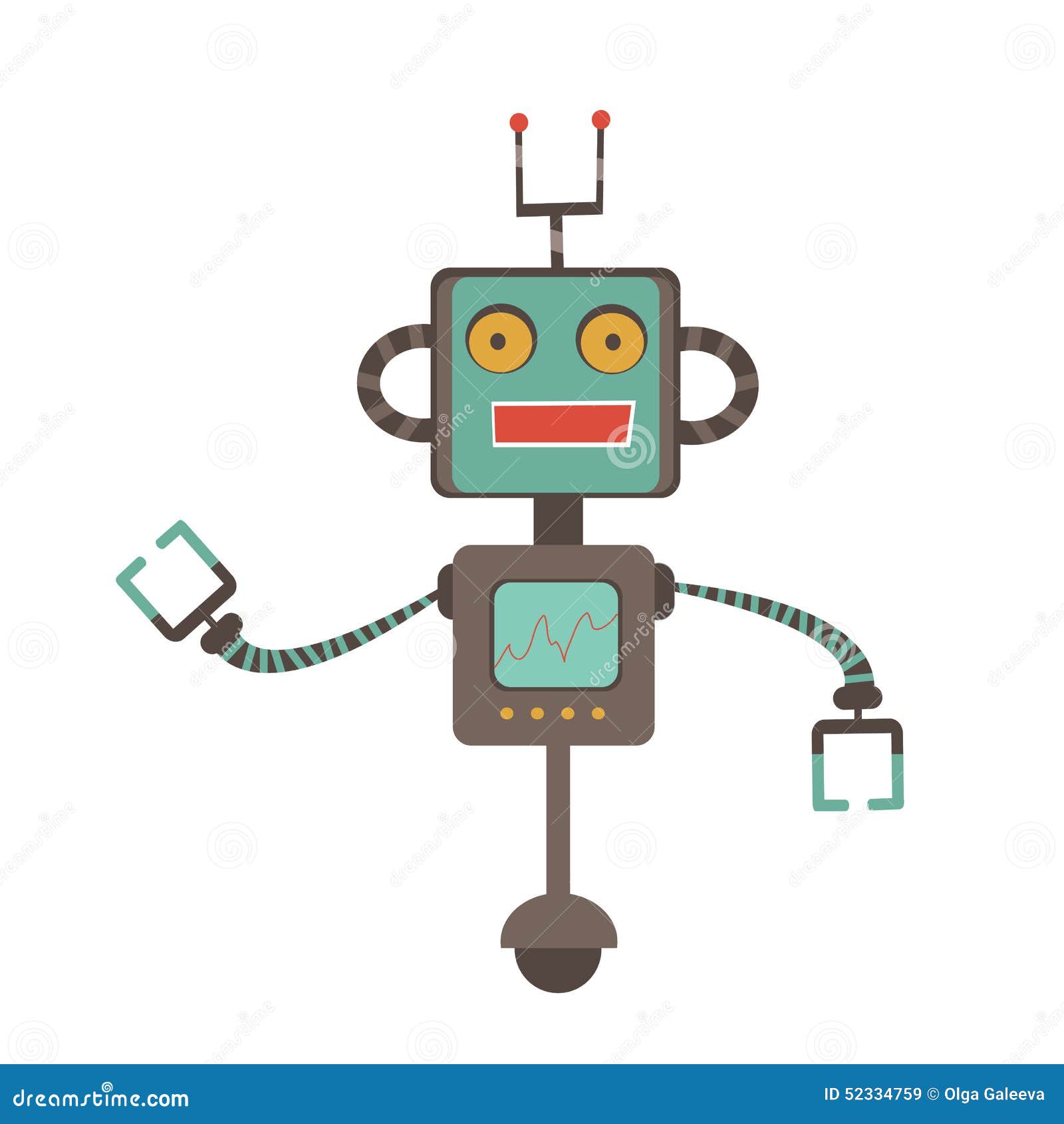 Colorful robot character stock vector. Illustration of electric - 52334759