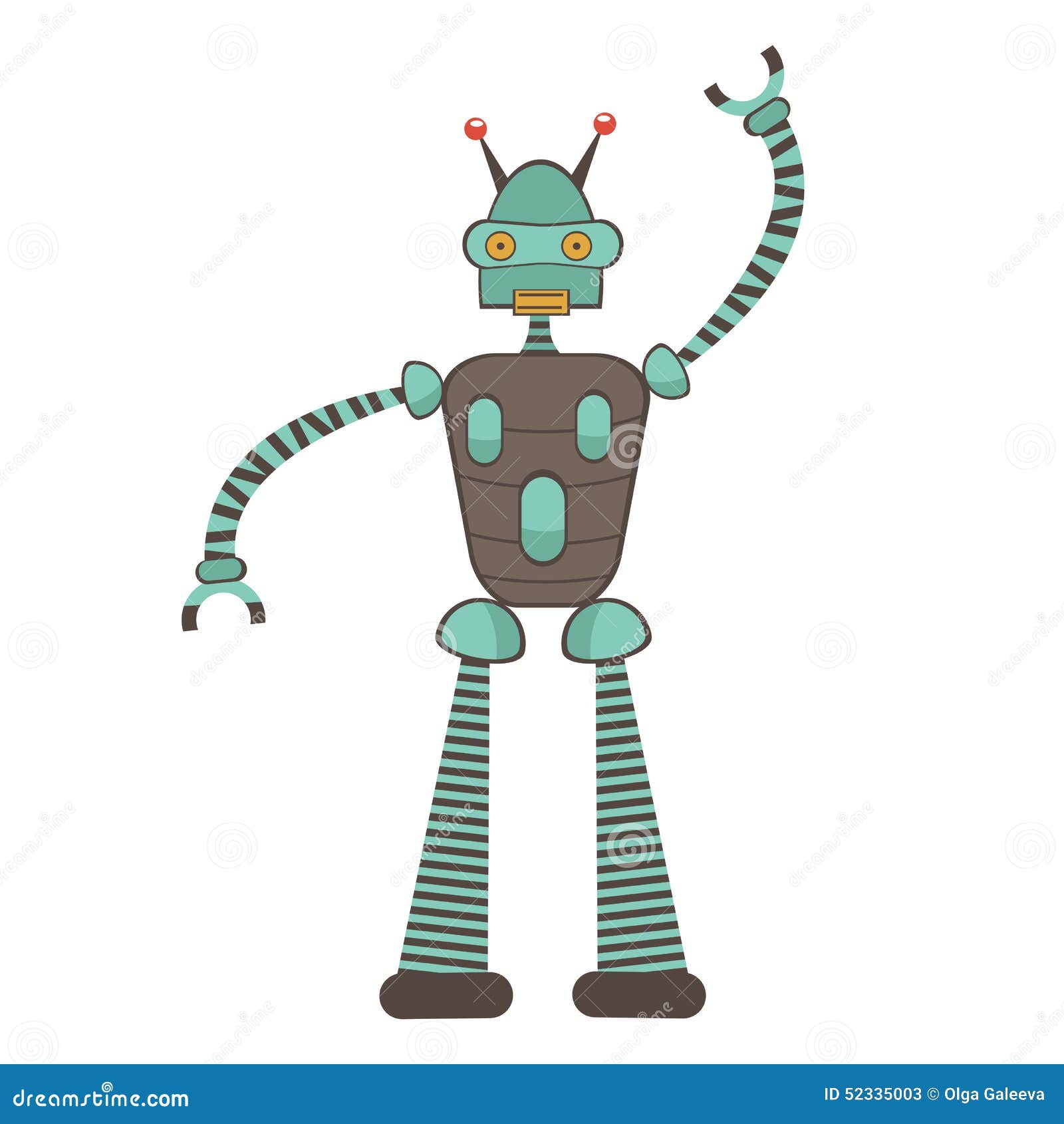 Colorful robot character stock vector. Illustration of future - 52335003