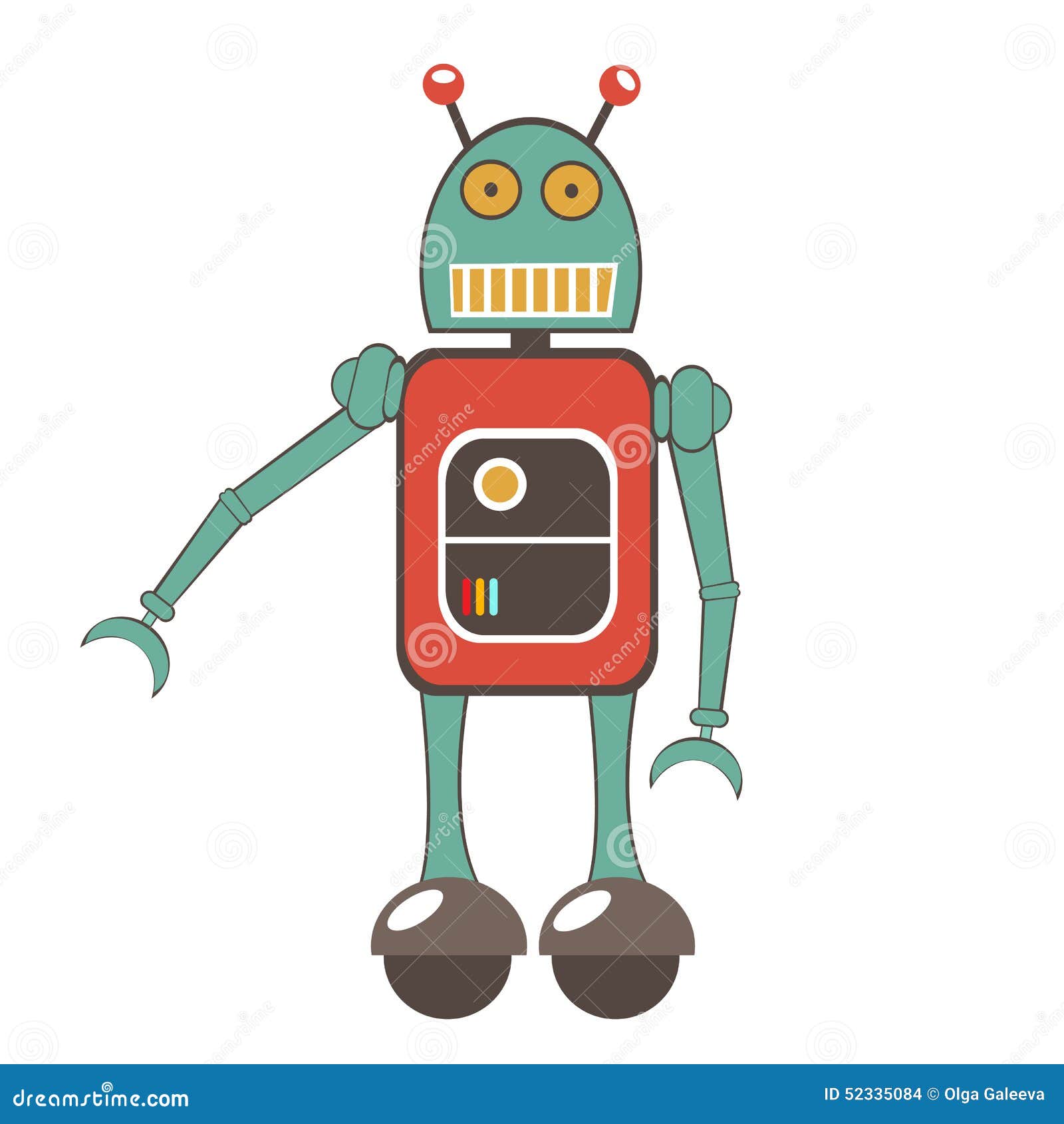 Colorful robot character stock vector. Illustration of heart - 52335084