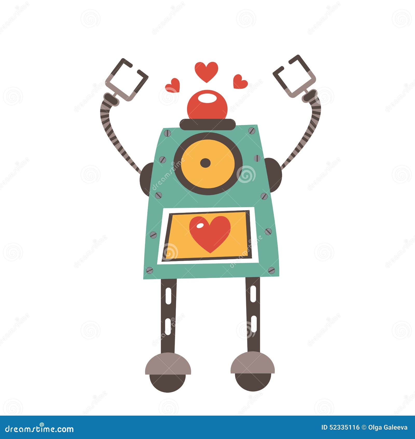 Colorful robot character stock vector. Illustration of cute - 52335116