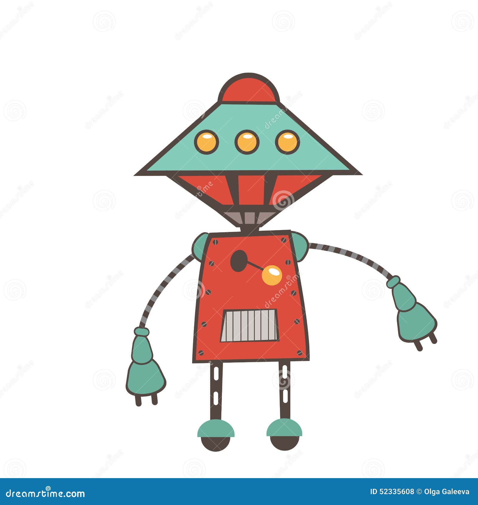 Colorful robot character stock vector. Illustration of machine - 52335608