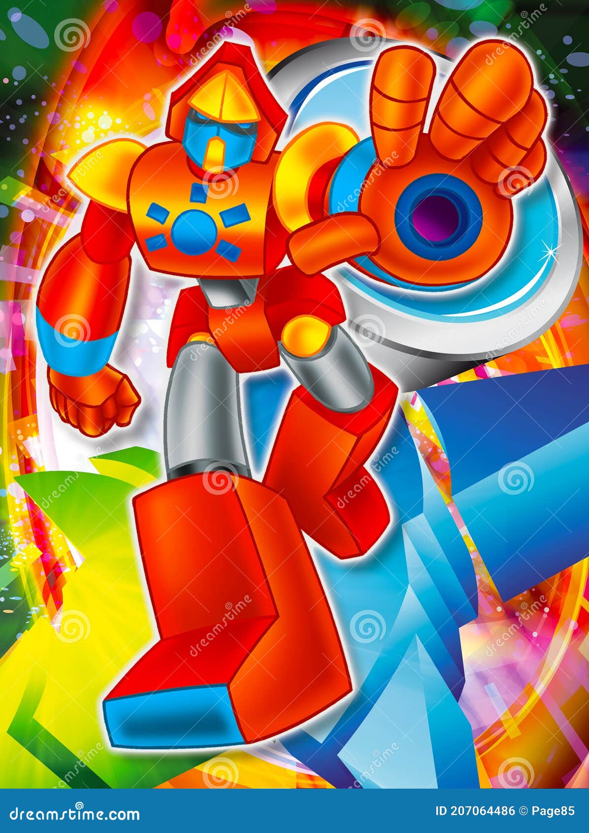 Colorful robot stock illustration. Illustration of technology - 207064486