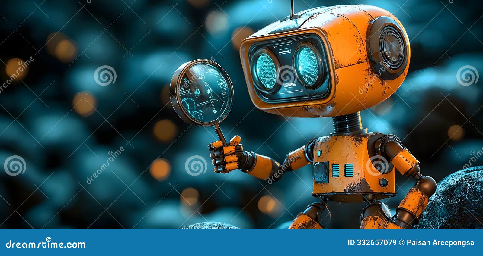 3d Man Investigating With Magnifying Glass Royalty-Free Stock Photo ...