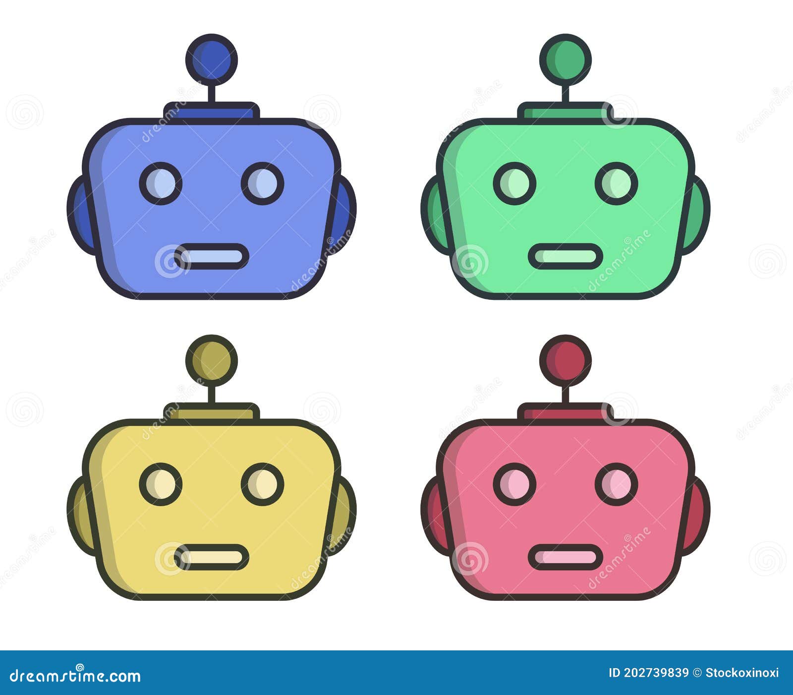 Colorful Robot Head Icon Robot Symbol Vector Illustration Stock Vector ...