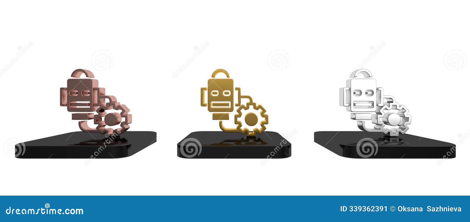 Colorful Robot Setting Icon Isolated on White Background. Artificial ...