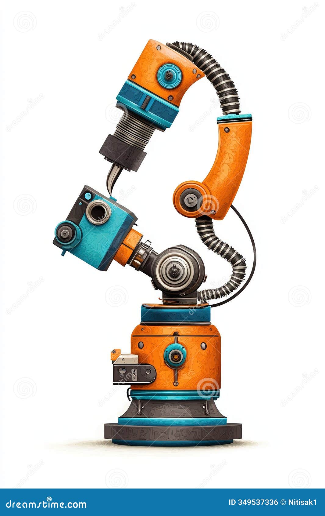 Colorful Robotic Arm on White Background Stock Illustration ...