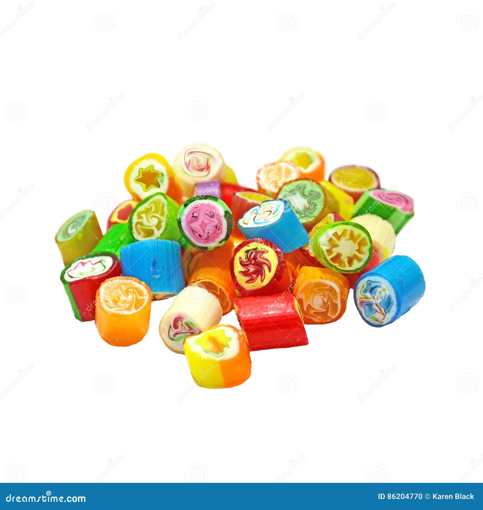 Colorful Rock Candy Isolated on White Background Stock Photo - Image of ...