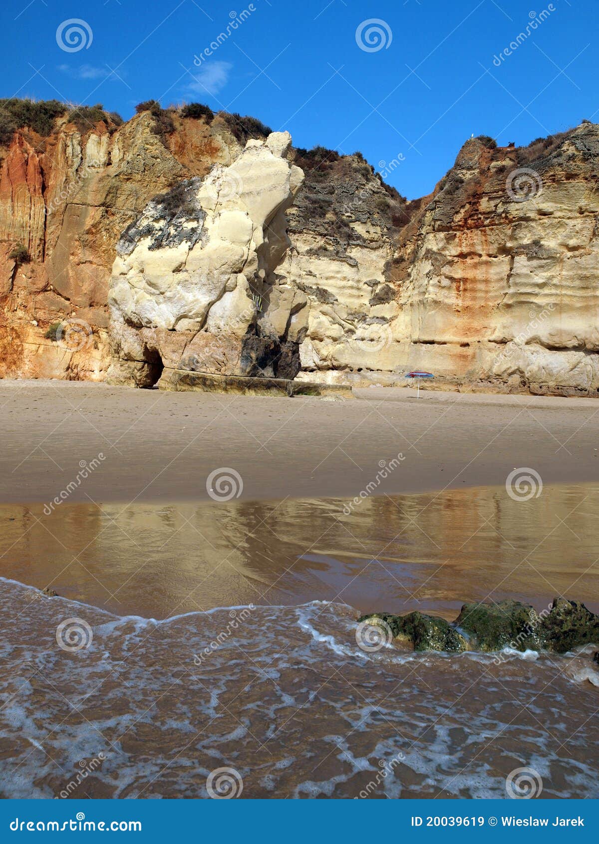 Colorful Rock Cliffs of the Algarve Stock Image - Image of erosion ...