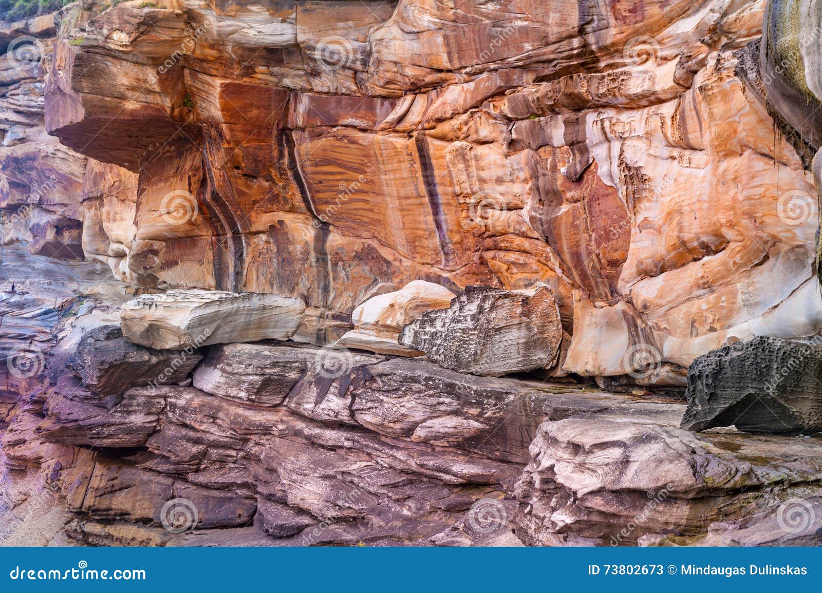 Colorful Rock and Stone in Sydney Beach, Australia. Stock Image - Image ...