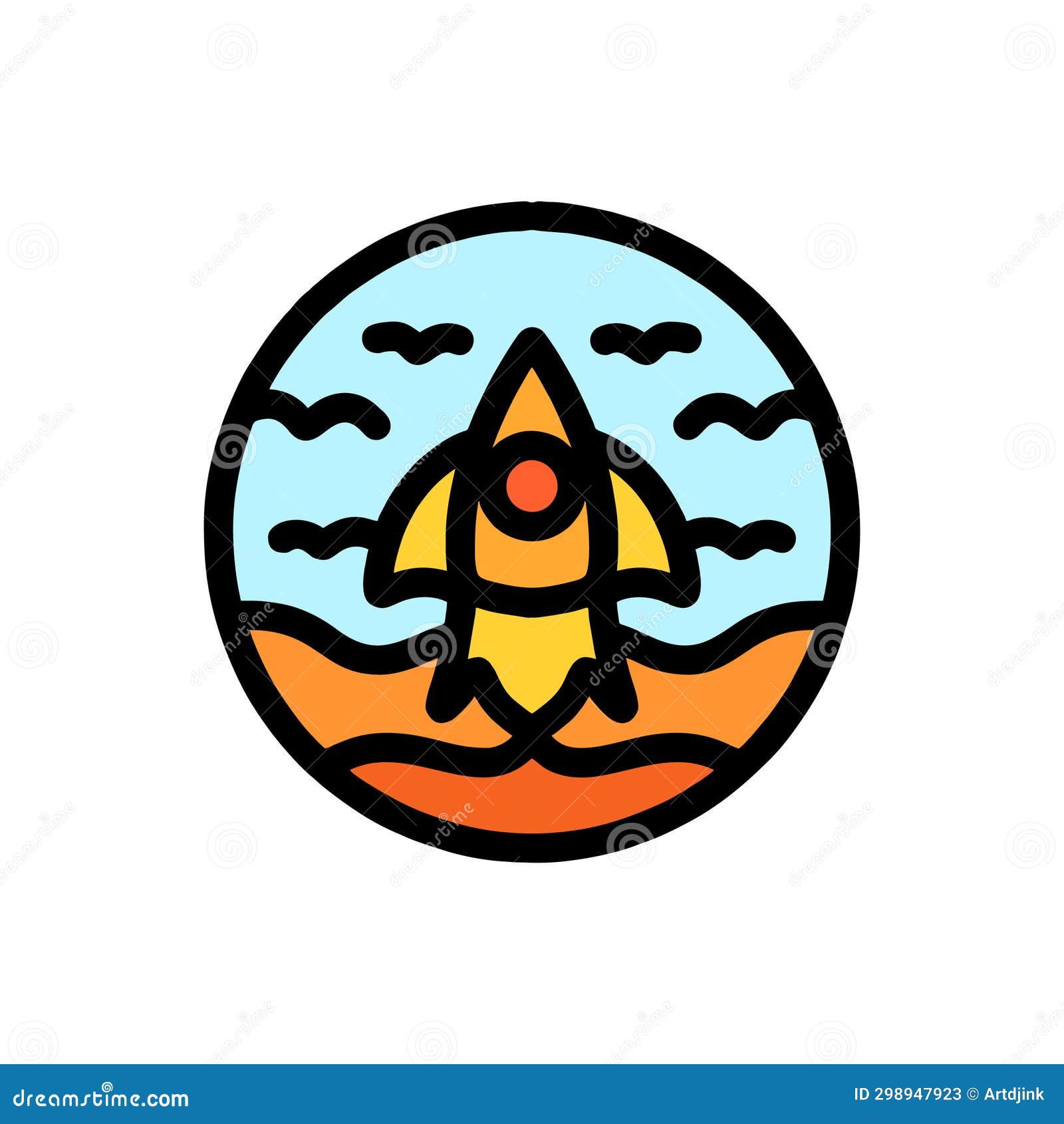 Colorful Rocket Logo Vector Design Illustration Emblem Stock ...
