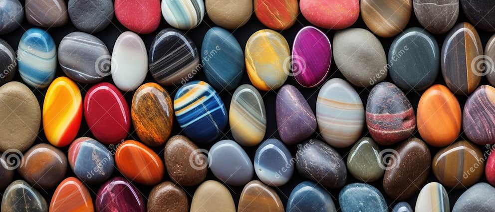 Colorful Rocks and Pebbles, Featuring a Spectrum of Multicolored and ...