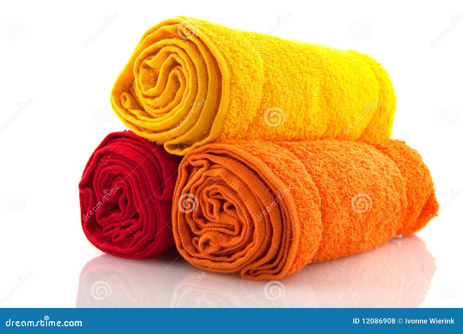 Colorful rolled towels stock photo. Image of hygiene - 12086908