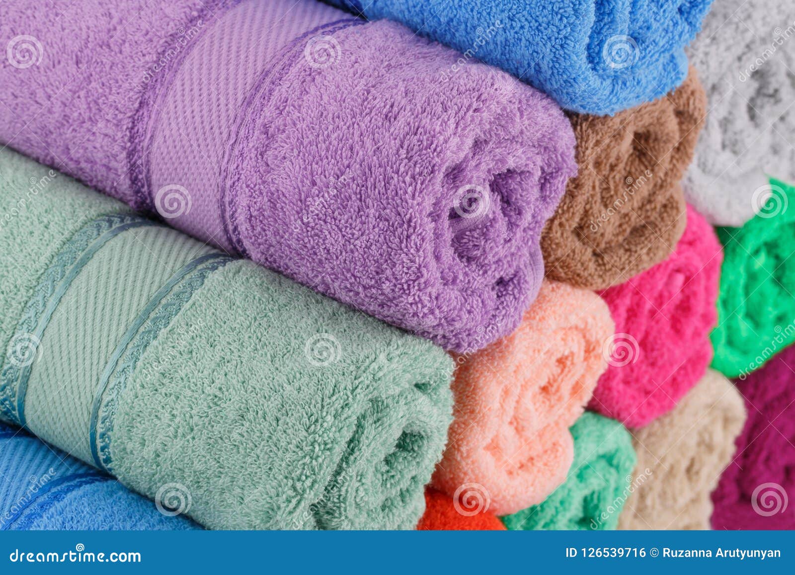 Towels stock photo. Image of cloth, fluffy, colorful - 126539716