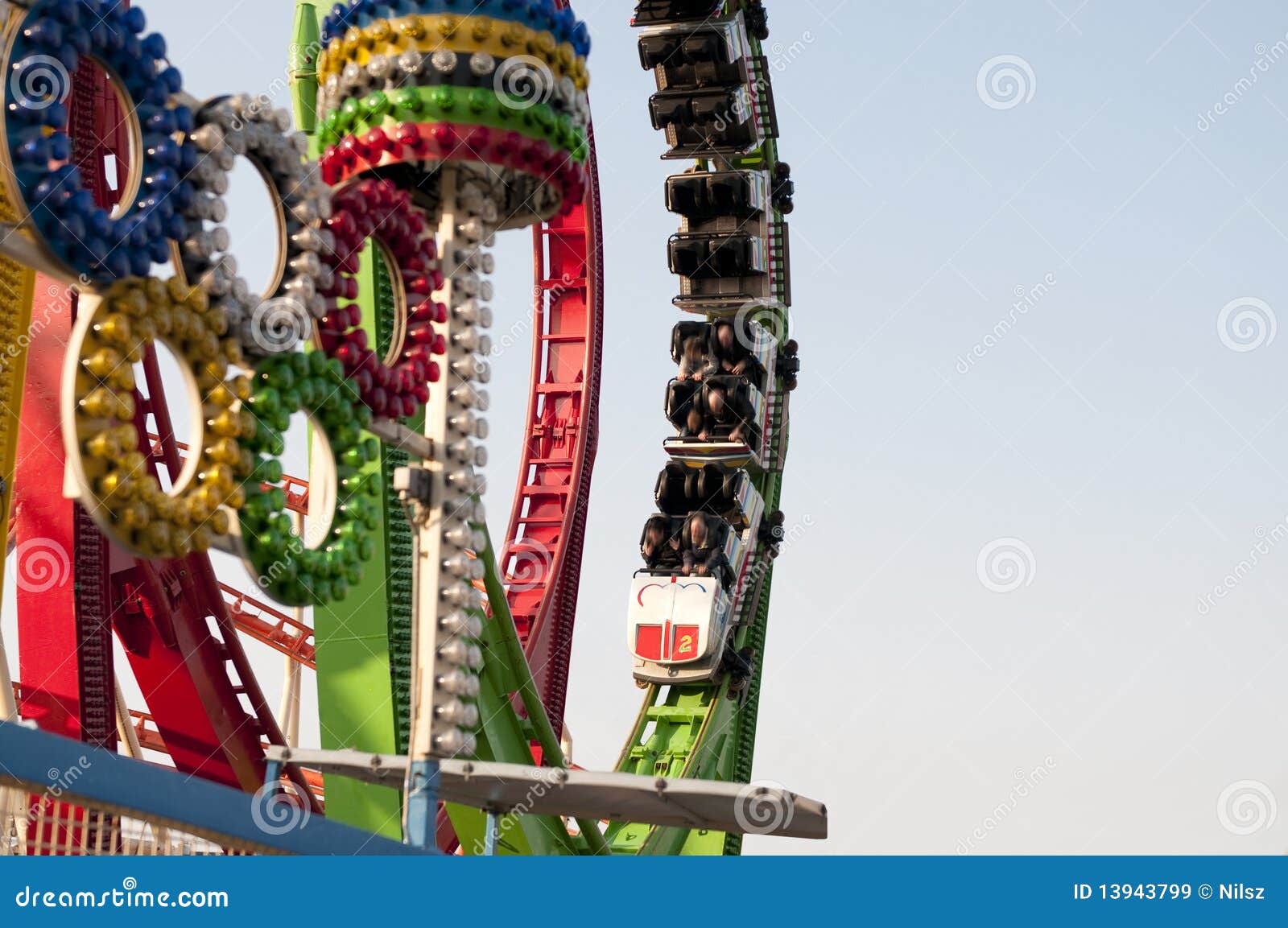 Colorful Rollercoaster Track Stock Image - Image of funfair, thrill ...