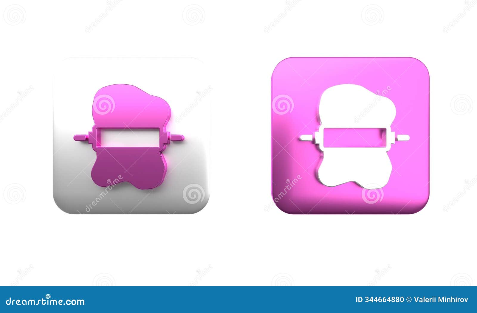 Colorful Rolling Pin Icon Isolated On White Background. Minimalism ...