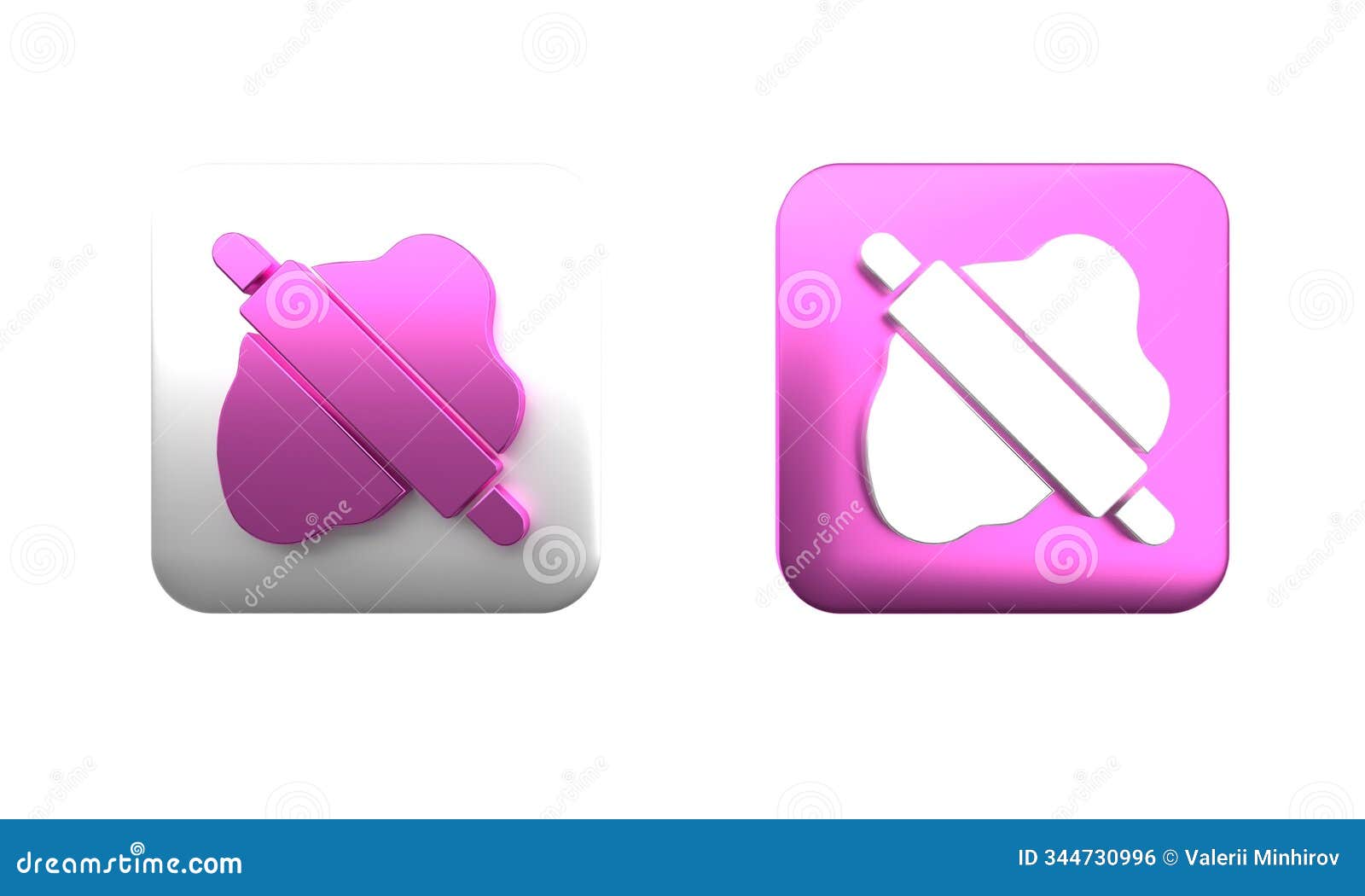 Colorful Rolling Pin Icon Isolated On White Background. Minimalism ...