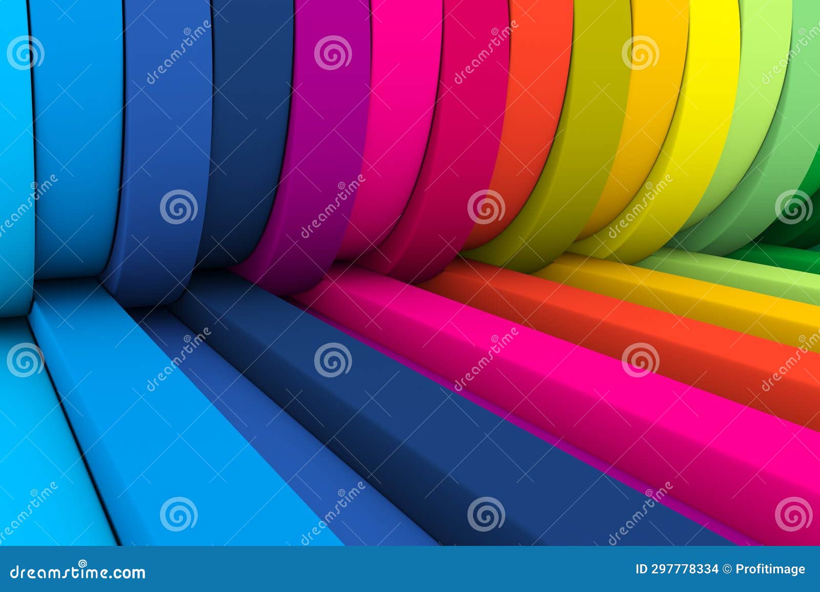 Colorful Rolling Wheels Abstract Background 3D Stock Illustration ...