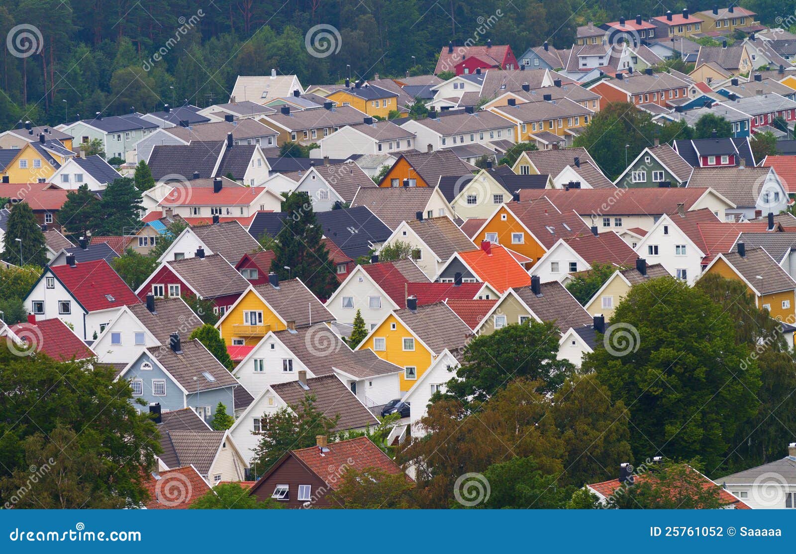 Colorful roofs #2 stock photo. Image of aerial, ordered - 25761052