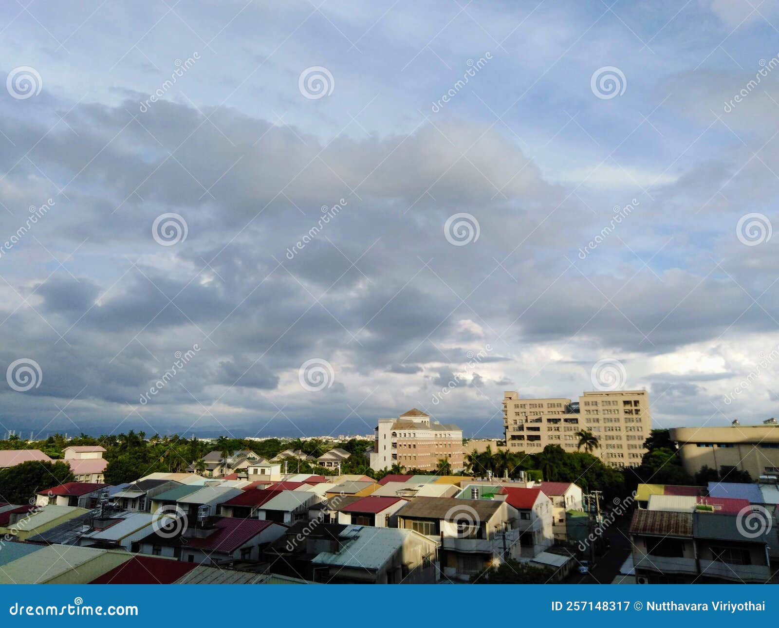 Colorful rooftop stock image. Image of neighbourhood - 257148317