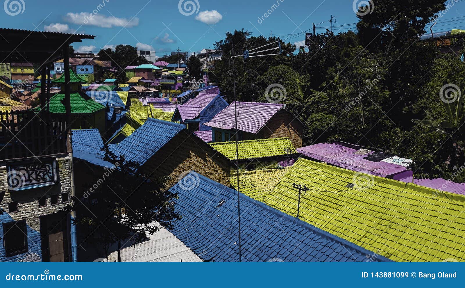 Colorful Rooftop With Chimney Stock Photography | CartoonDealer.com ...