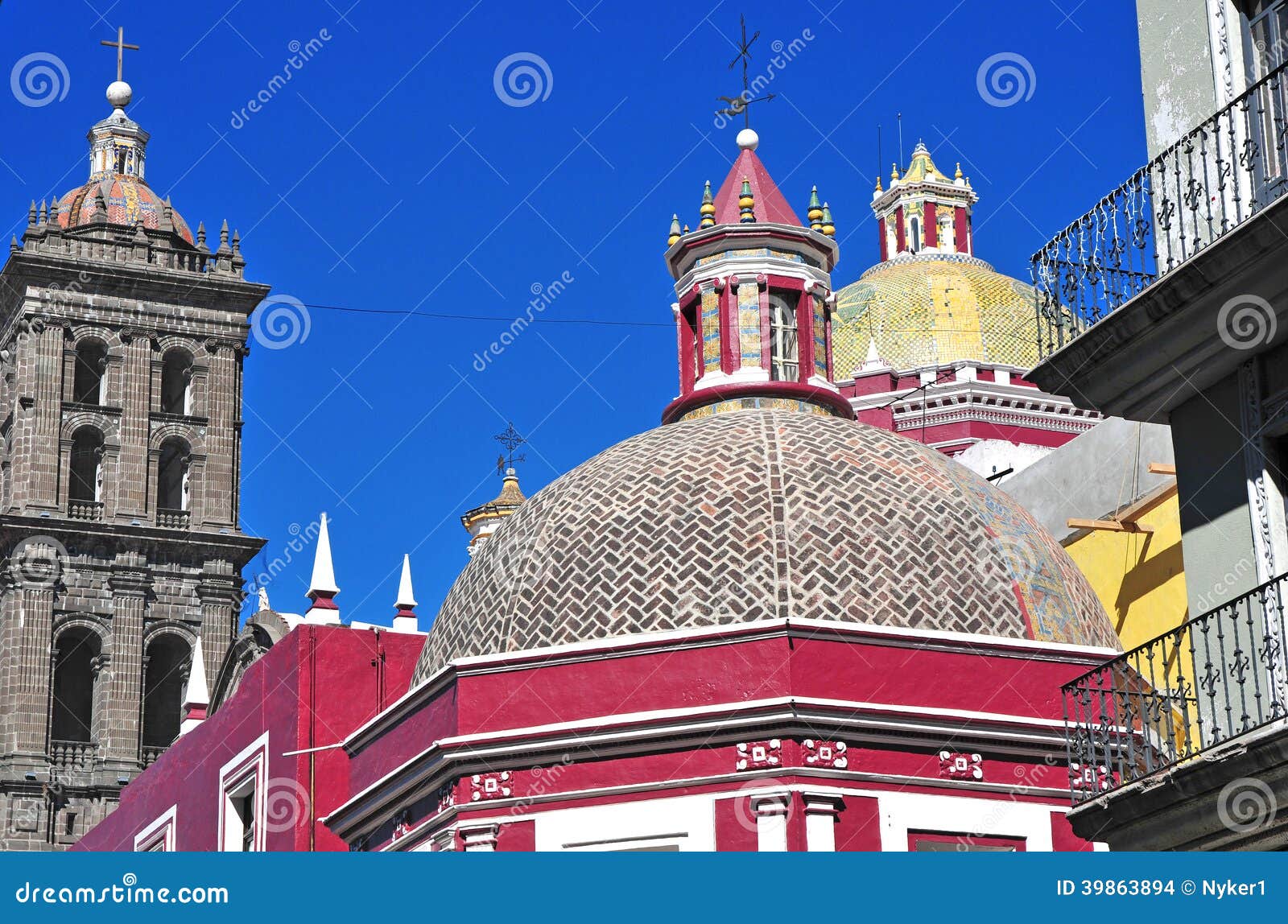 Colorful Rooftops in Puebla Mexico Stock Photo - Image of expedition ...