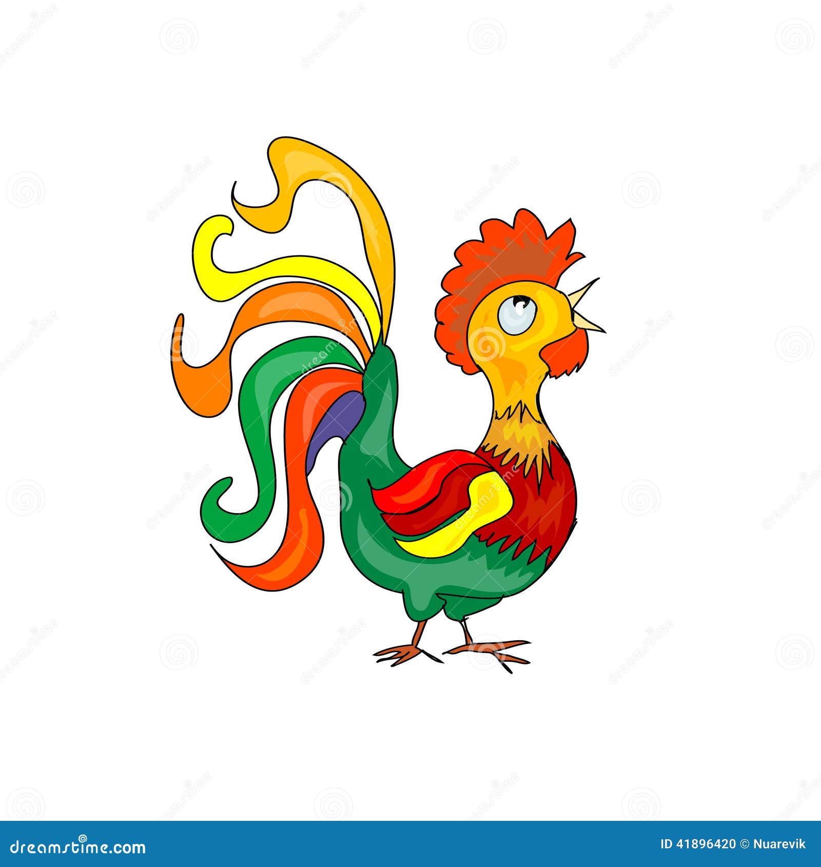 Colorful Rooster Cartoon stock illustration. Illustration of icon ...