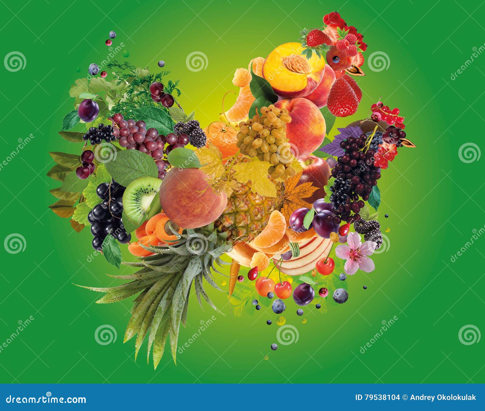 Colorful Rooster and Hen Made of Fruit - 2017 Year Symbol Stock ...