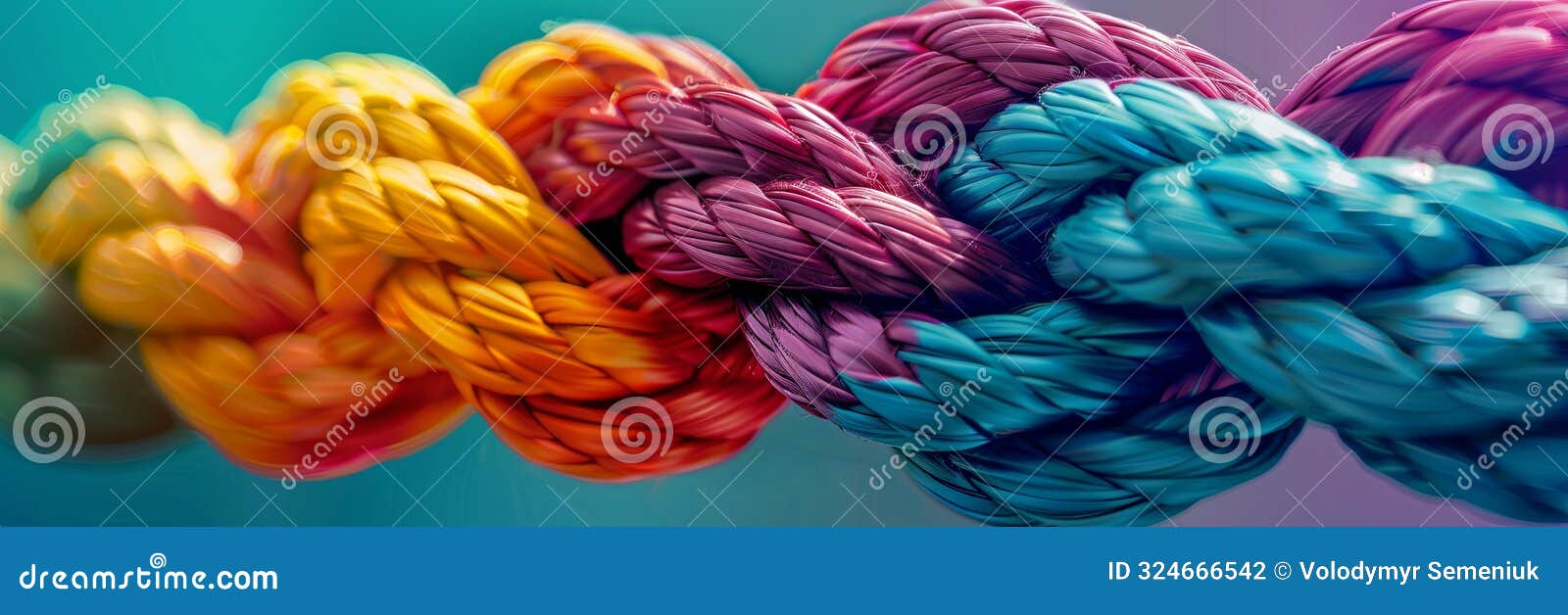 Colorful Rope Knots Representing Team Collaboration and Integration ...