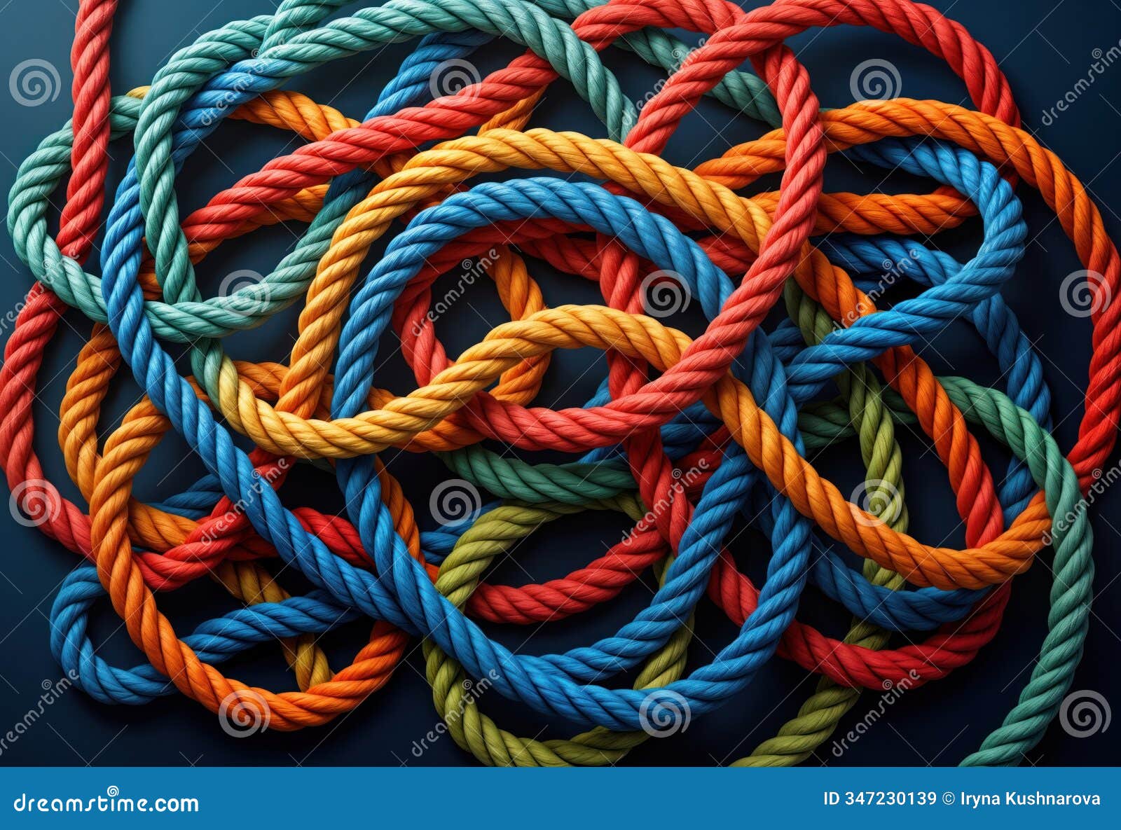 Colorful Ropes Form Tangled Mess. Abstract Representation of Confusion ...