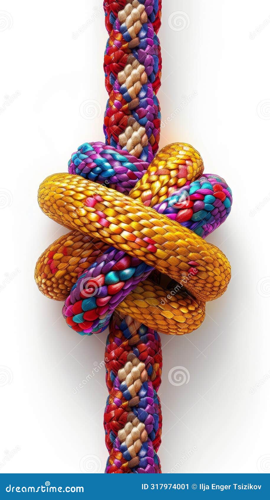 Colorful Ropes Intertwined on White Surface Representing Unity ...