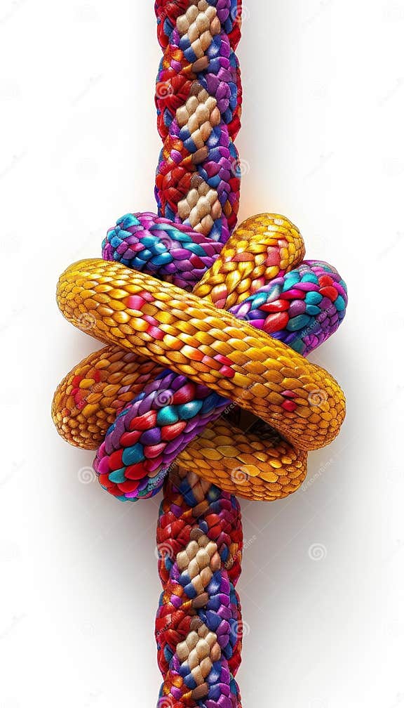 Colorful Ropes Intertwined on White Surface Representing Unity ...