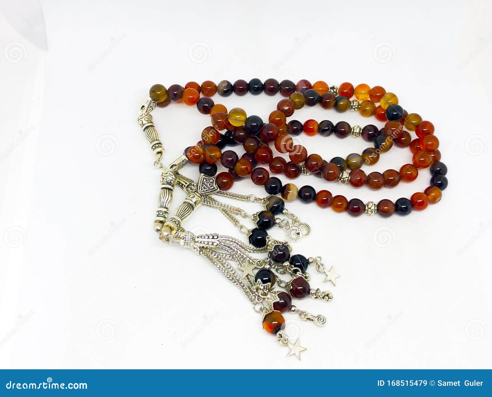 Colorful Rosary Varieties, White Background. Stock Image - Image of ...