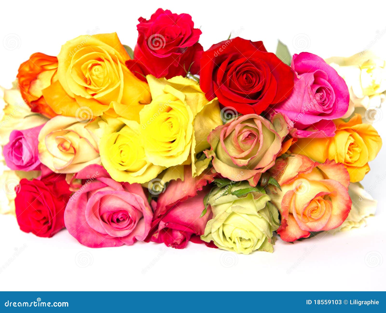 Colorful Roses, Beautiful Flower Bouquet Stock Image - Image of blossom ...