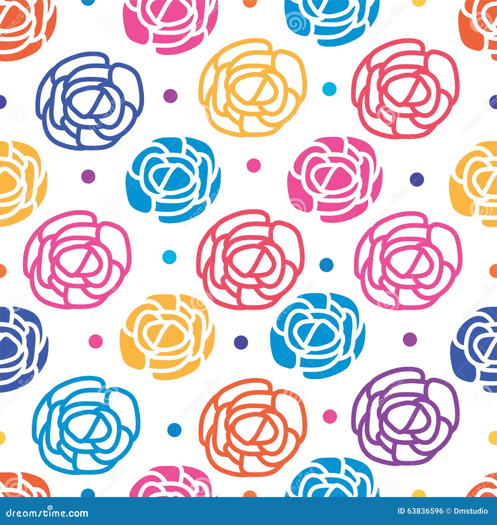 Colorful roses, vector stock vector. Illustration of beautiful - 63836596