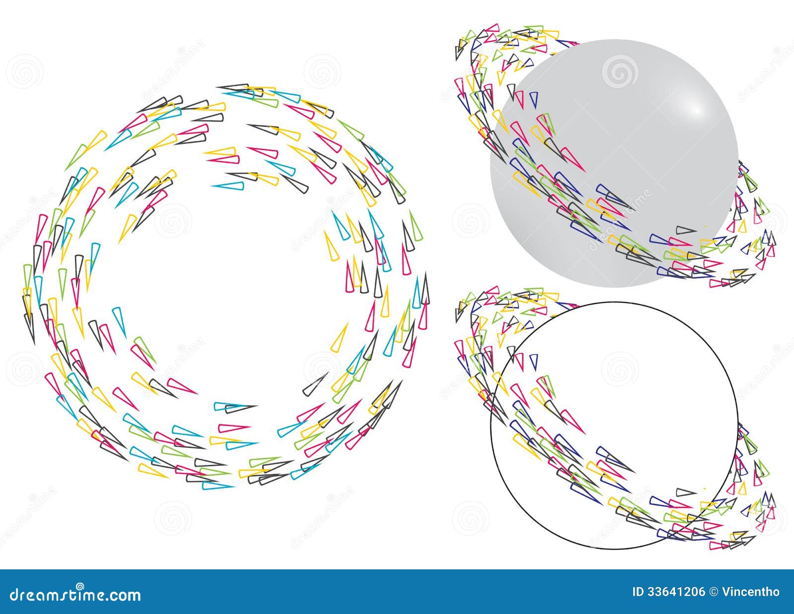 Colorful Rotating Arrows Circle Elements Stock Vector Illustration Of