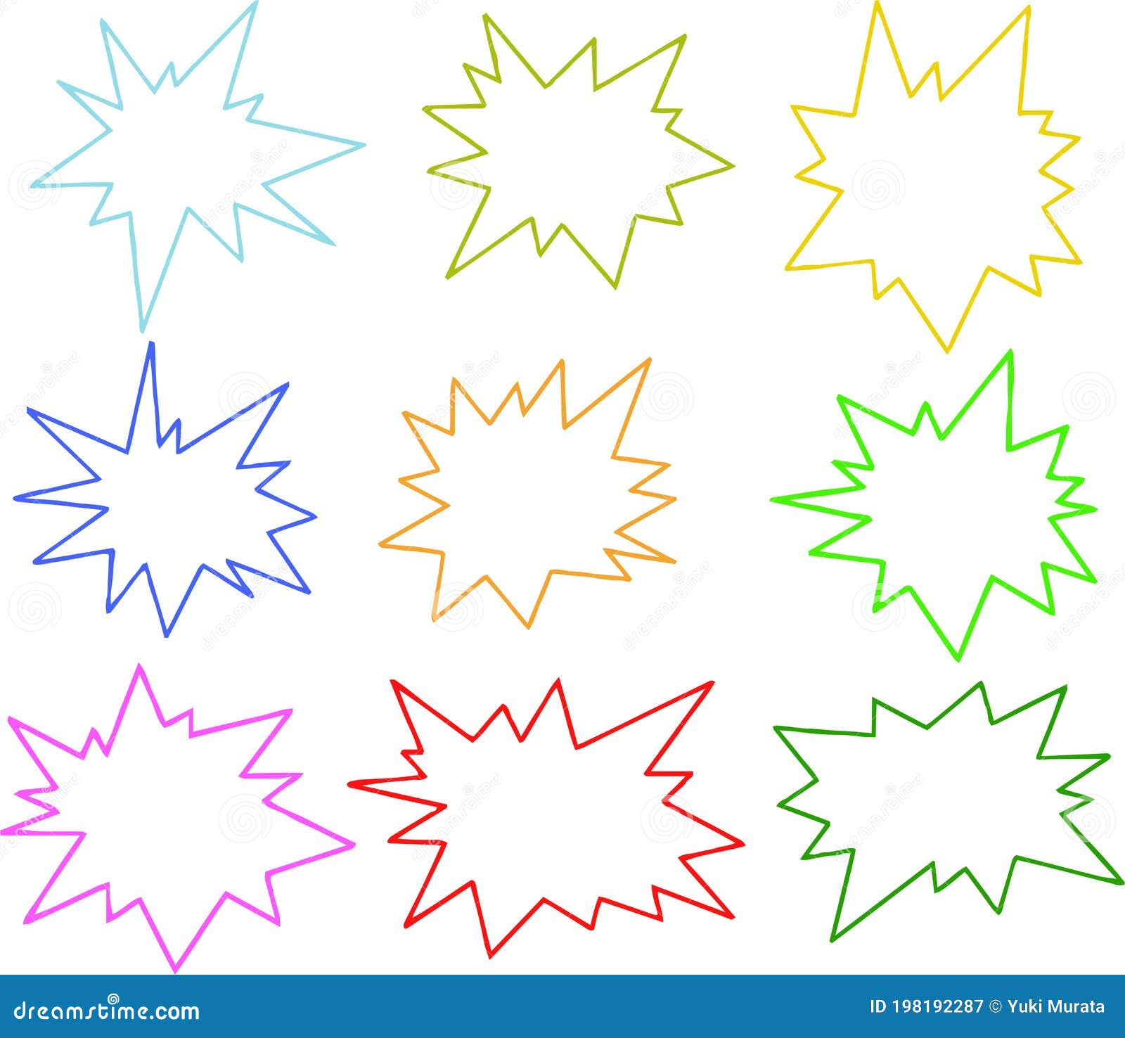Colorful Rough Sketch of the Exploding Frame Set Stock Vector ...