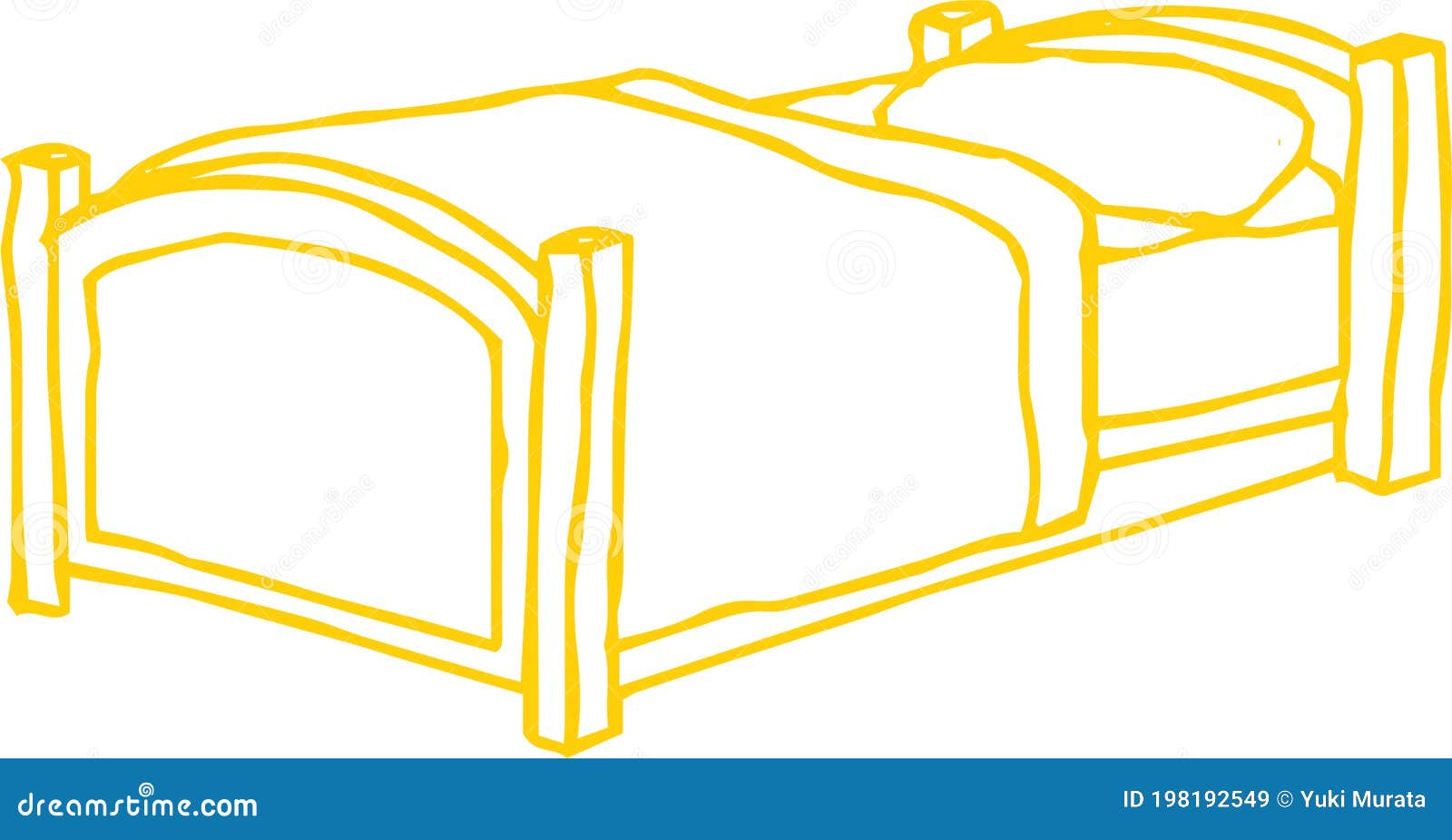 Colorful Rough Sketch of Handwritten Bed Outline Stock Vector ...