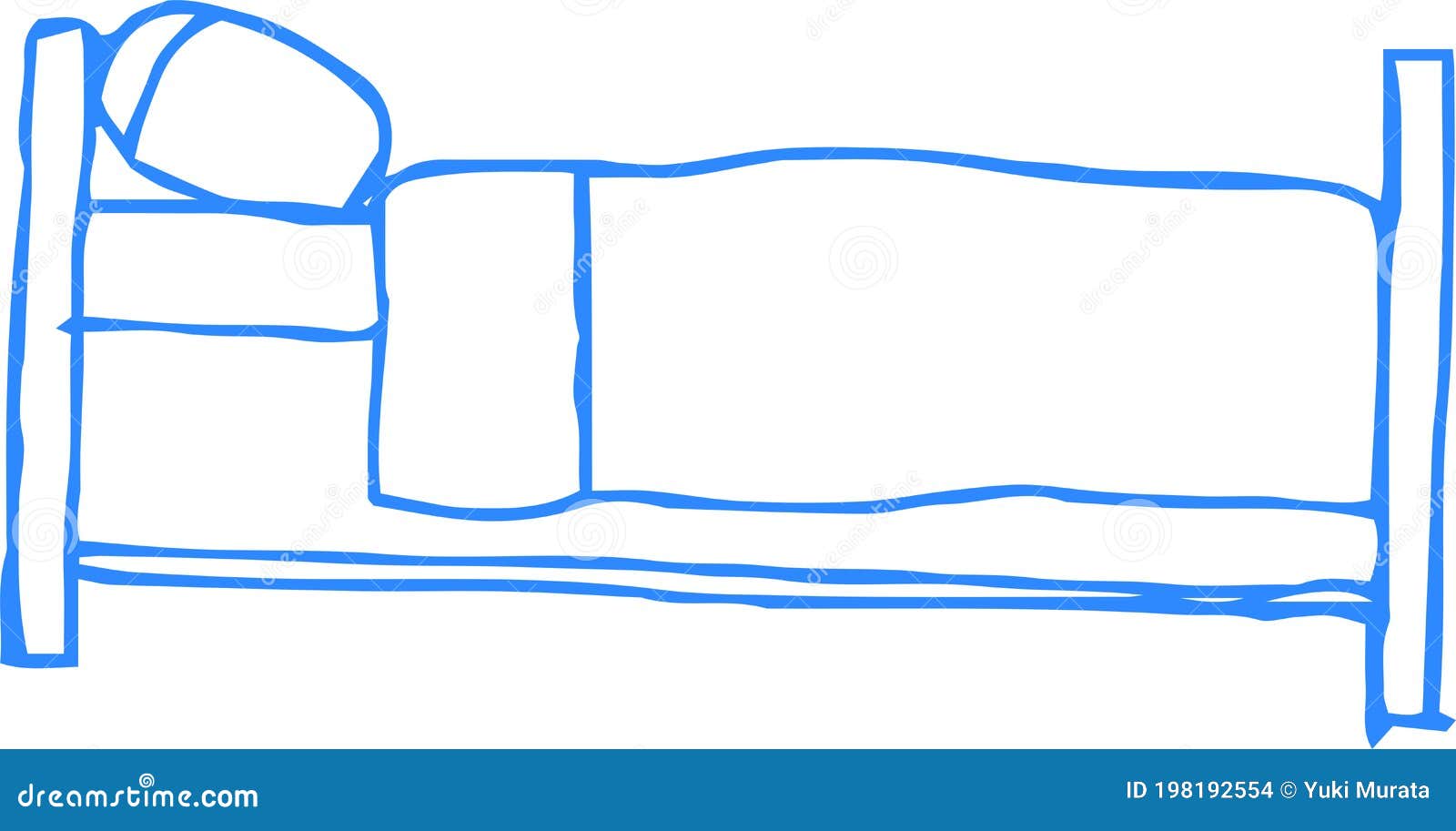 Colorful Rough Sketch of Handwritten Bed Outline Stock Vector ...